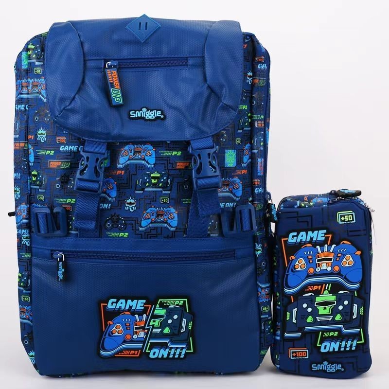 Australia smiggle Blue Video Game Lunch Box Pen Case Oversized Postman ...
