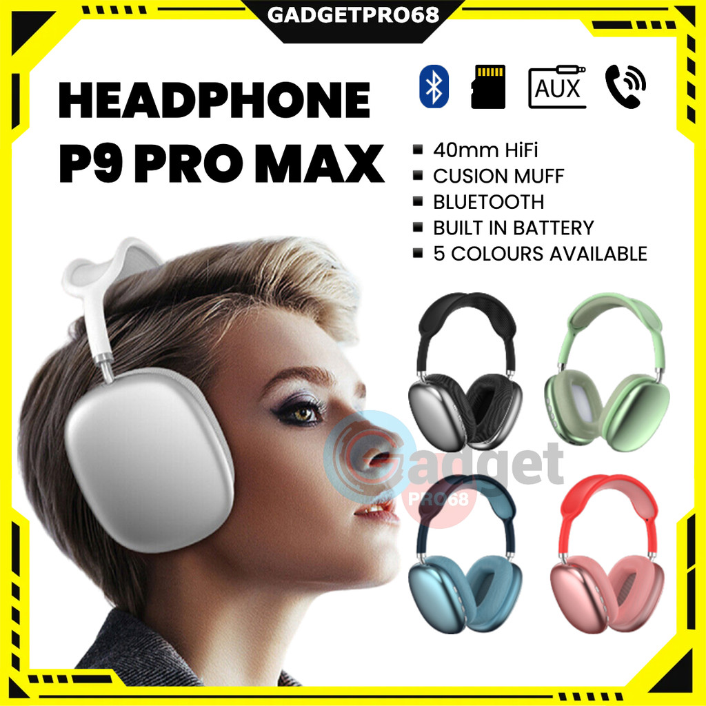 P9 Pro Max Gaming Headphone Wireless Bluetoset Sports Headphone with ...