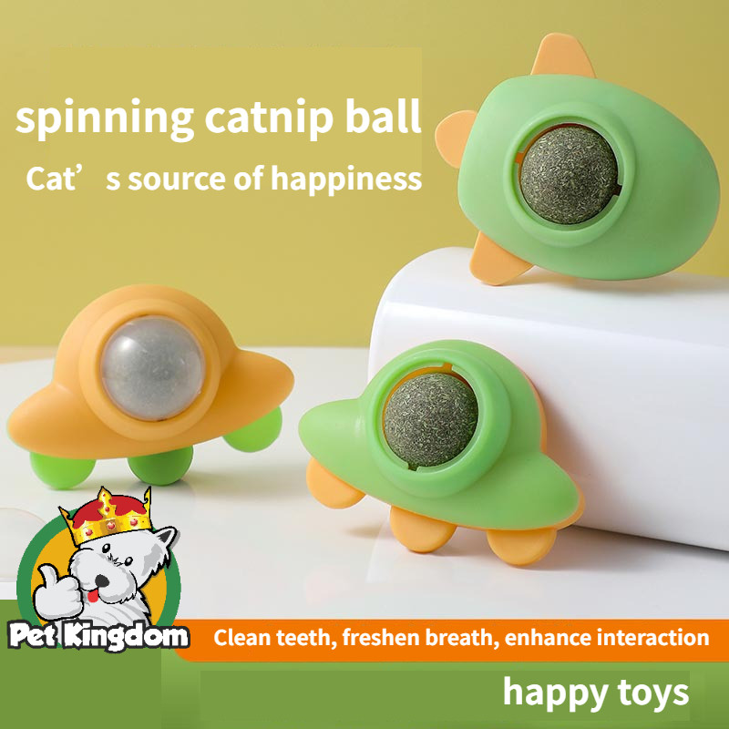 Cat Mint Rocket ship spinning catnip ball licking fun pet tooth ...