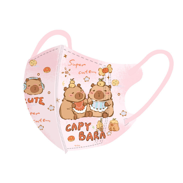 50pcs Capybara Printed Baby Mask Cute and Fashionable Kids Mask ...