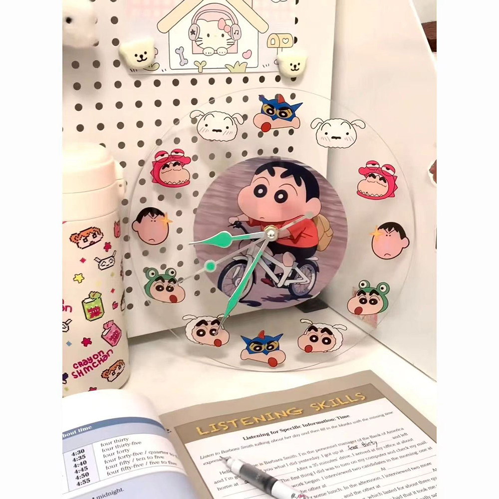 Cartoon Crayon Shin Chan Acrylic Clock Cute and Simple Desktop Ornament ...