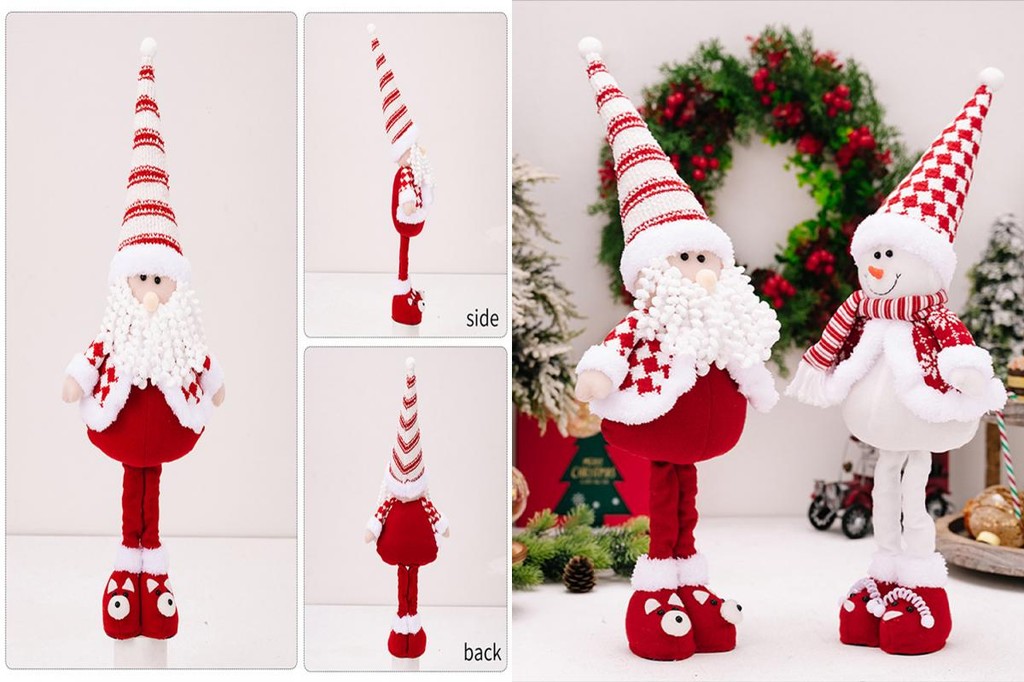 livecity| Retractable Legs Christmas Ornament Soft Scarf Holiday Doll ...
