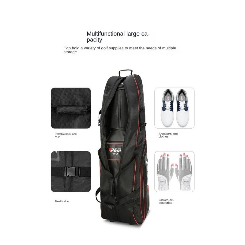PGM Lightweight Foldable Golf Bag Travel Plane Caddy Bags With Wheel ...