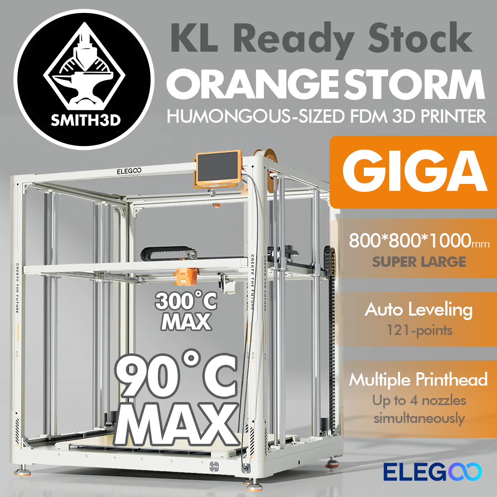 Elegoo Orange Storm Giga Large FDM 3D Printer, Multi Printerhead 3D ...