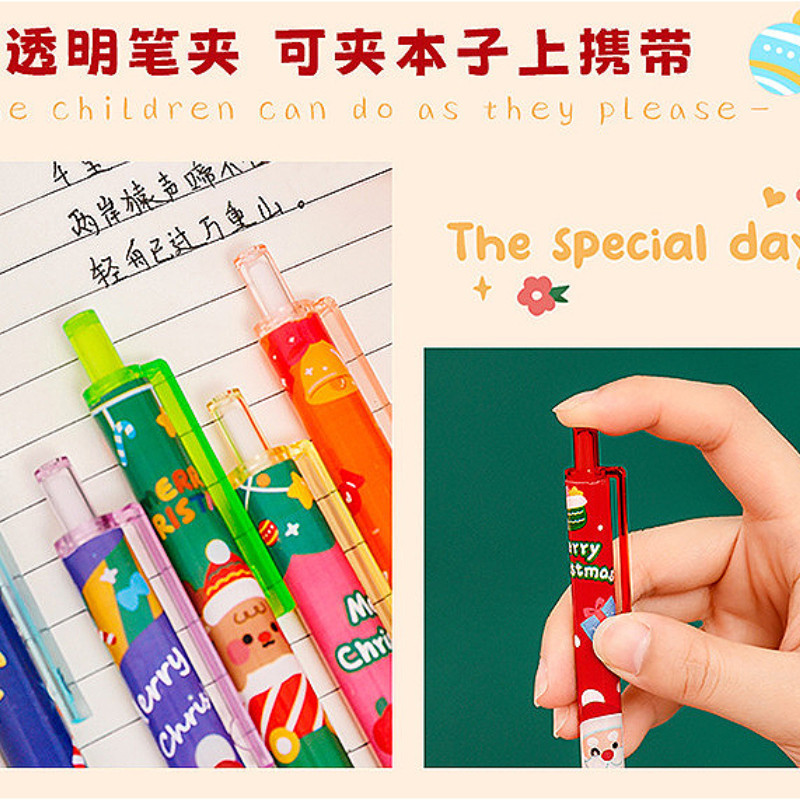 Cute Santa Claus Christmas Gel Pens 0.5mm Black Ink Retractable Writing ...