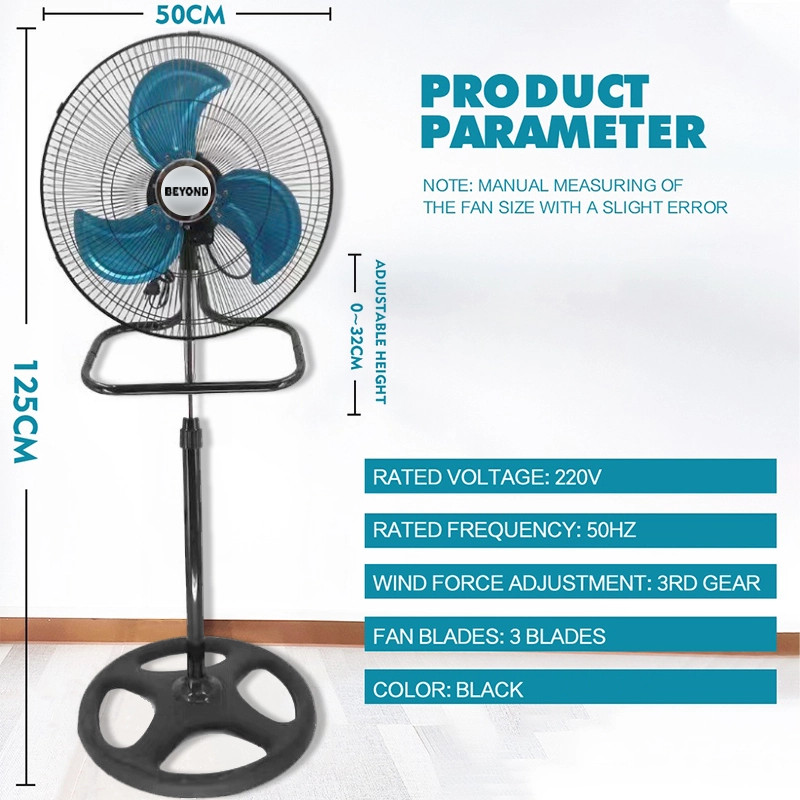 Beyond 18 Inch 3 Blades Stand Fan 3 In 1 Adjustable 3 Wind Speed ...