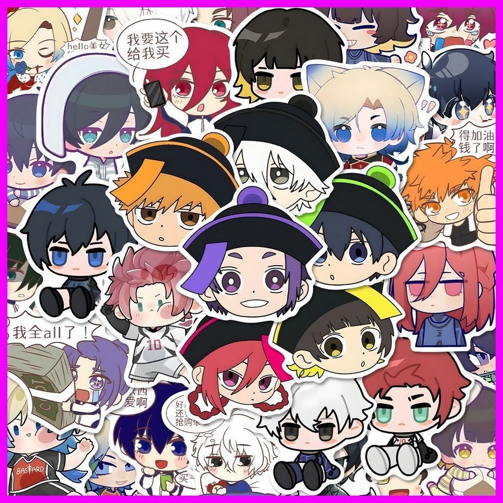 Stickers Blue Lock (48 Sheets) Isagi Yoichi Blue Prison Stickers Blue ...