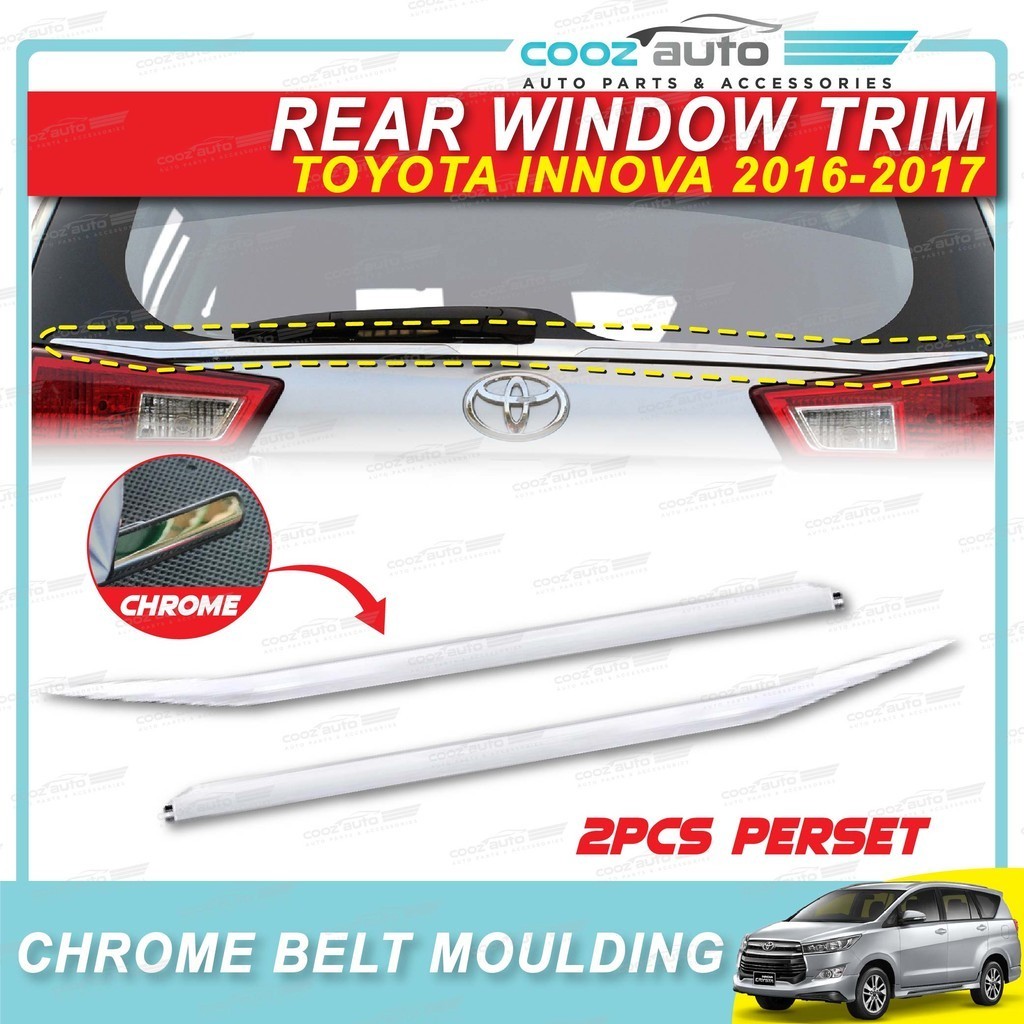 Toyota Innova 2016-2017 Chrome Rear Window Windshield Moulding Trim ...