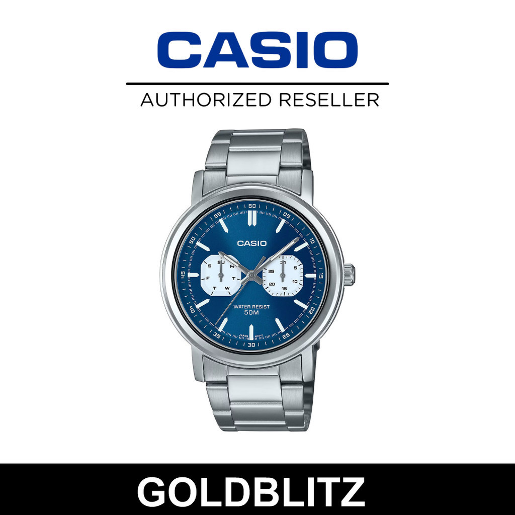 Casio MTP-E335D-2E1 Striking And Sophisticated Bold Statement Blue Dial ...