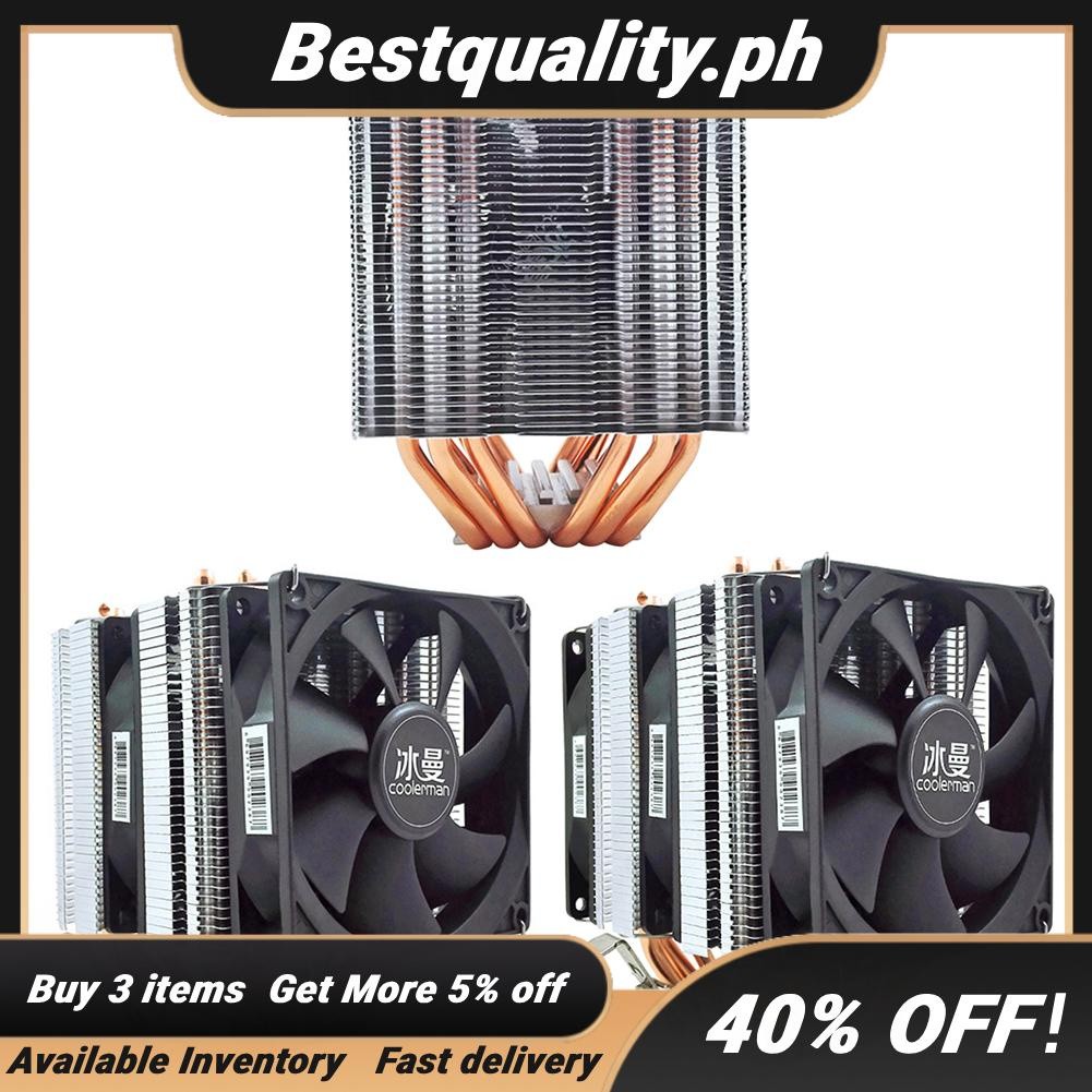 SNOWMAN 6 Heat Pipe Cooling Office CPU Cooler Fan 4 Pin PWM Silent ...