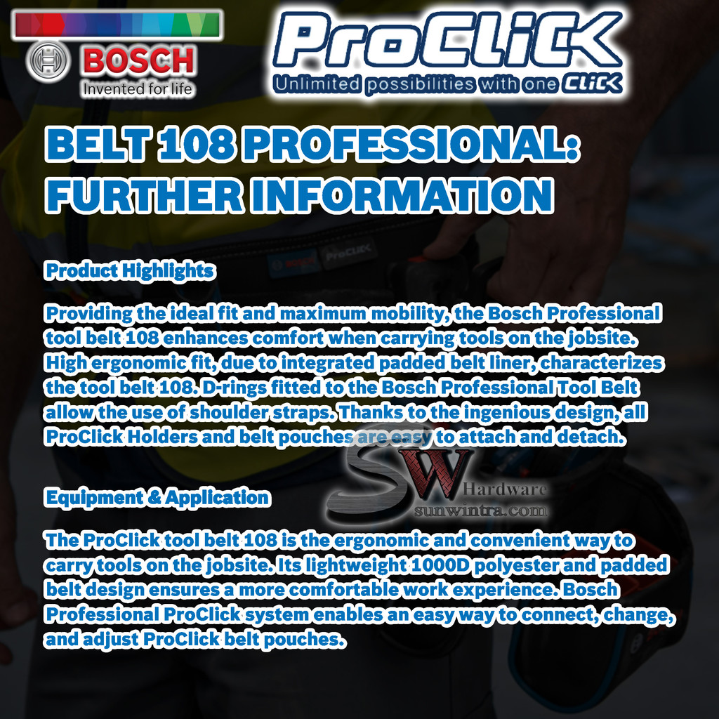 Bosch ProClick Belt 108 Professional BELT108 #1600A0265N | Shopee Malaysia
