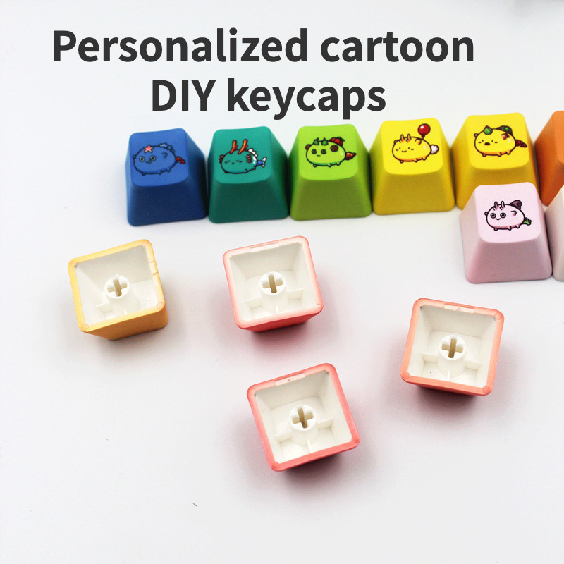 Axie mechanical keyboard personality cute cartoon keycap XDA height DIY ...