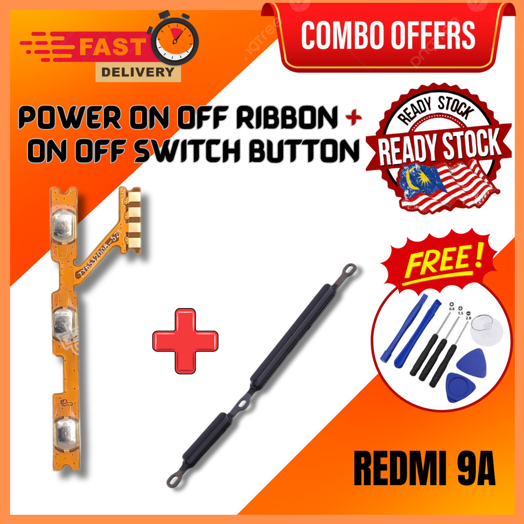 Compatible For Redmi 12C 10C 10A 9T 9C 9A Power On Off Flex Ribbon + On ...