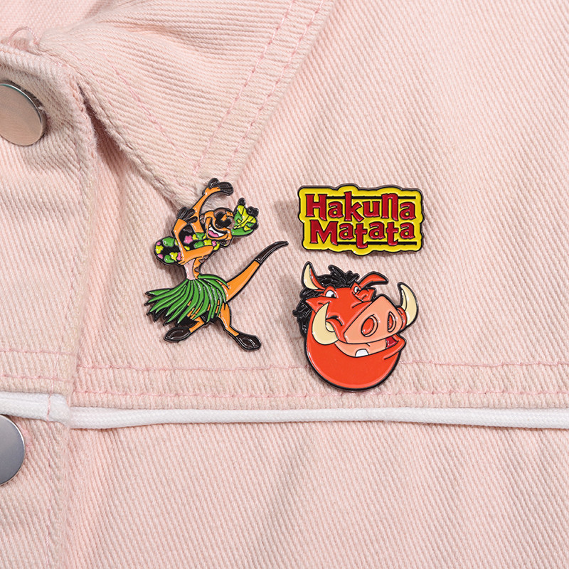 Cartoon Lion King Movie Brooch Pins Funny Anime Characters Brooch Metal ...