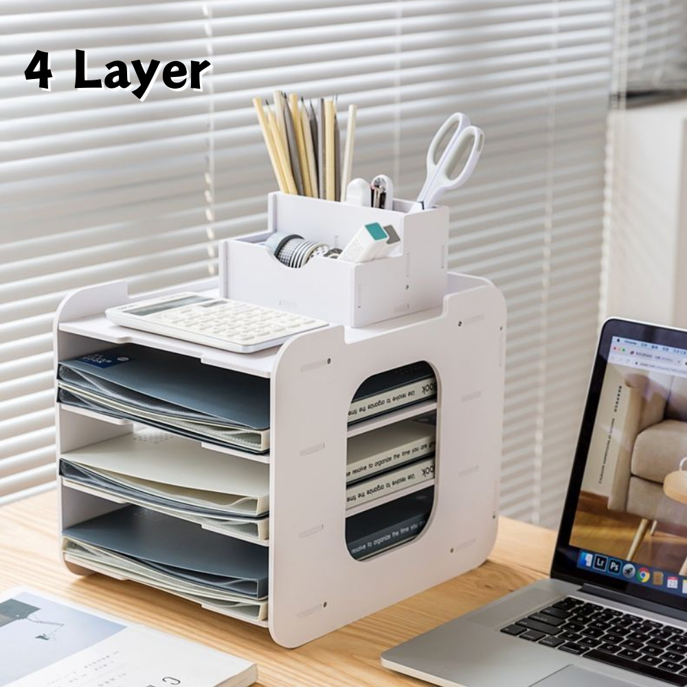 A4 Paper Tray File Document Tray Office Storage Desk Rack Stationery ...