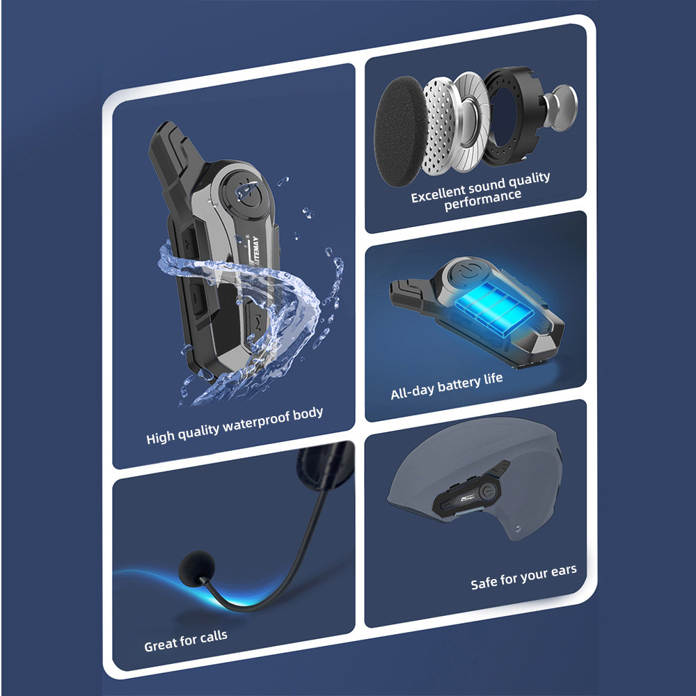 (Malaysia Stock) Motorcycle Intercom Helmet Bluetooth TWs Motorcycle ...