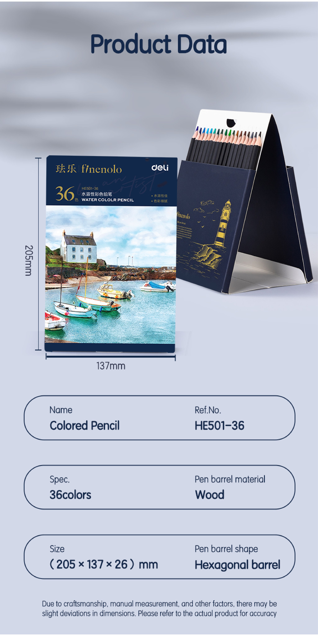 Deli Finenolo Colour Pencil V2 with Standing Case Watercolour Color ...