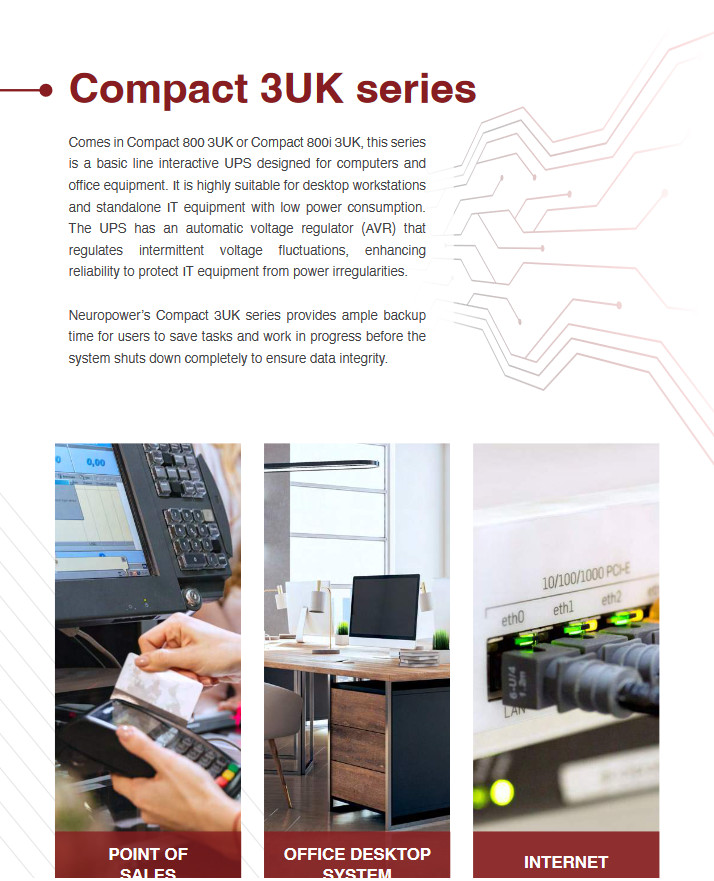 Neuropower Compact C800I-3UK / C800-3UK UPS Line Interactive UPS Backup ...