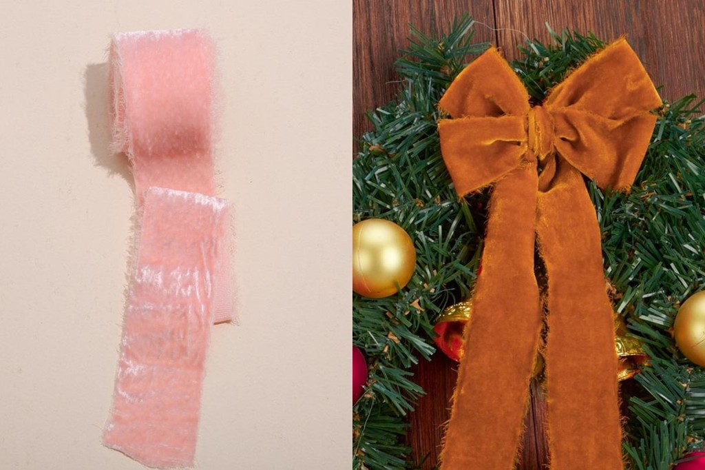 Soft Velvet Ribbon Hand Torn Ribbon Boho Frayed Edge Velvet Ribbon for ...