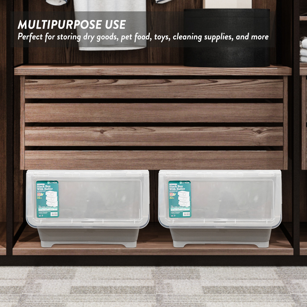 Elianware 32Ltr Stackable Storage Box Drawer Cabinet with Roller (1Pc ...