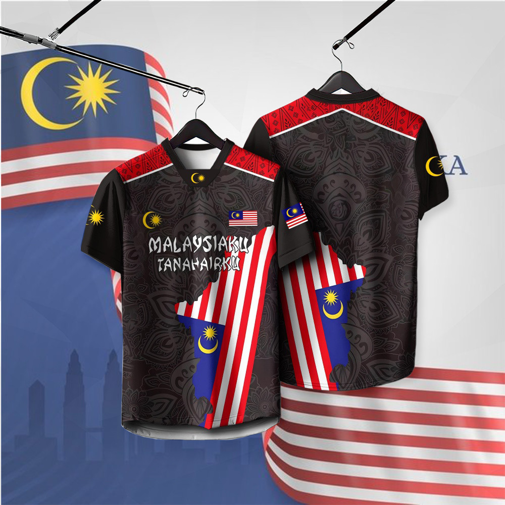 Summer Merdeka Men Costume Malaysia Jersey Baju 68th Merdeka Lelaki ...
