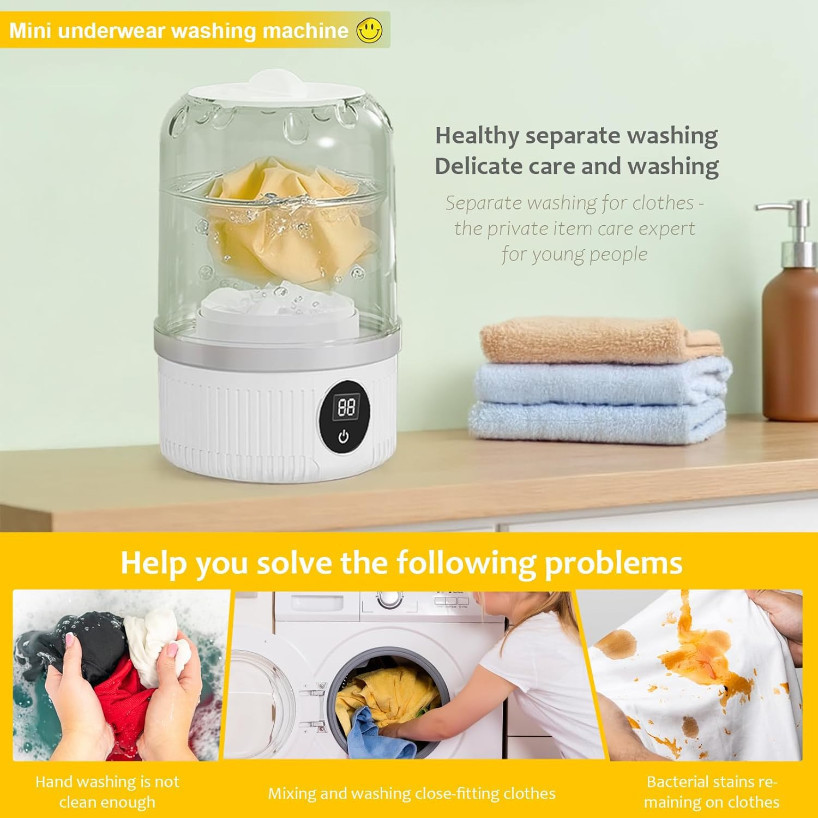 Wireless Laundry Cup Unplugged Portable Underwear Underwear Washing ...