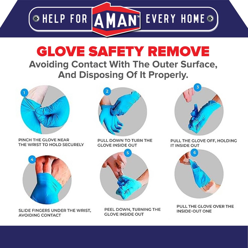 TOP GLOVE Nitrile Powder Free Blue Disposable Gloves 100 Pieces Single ...