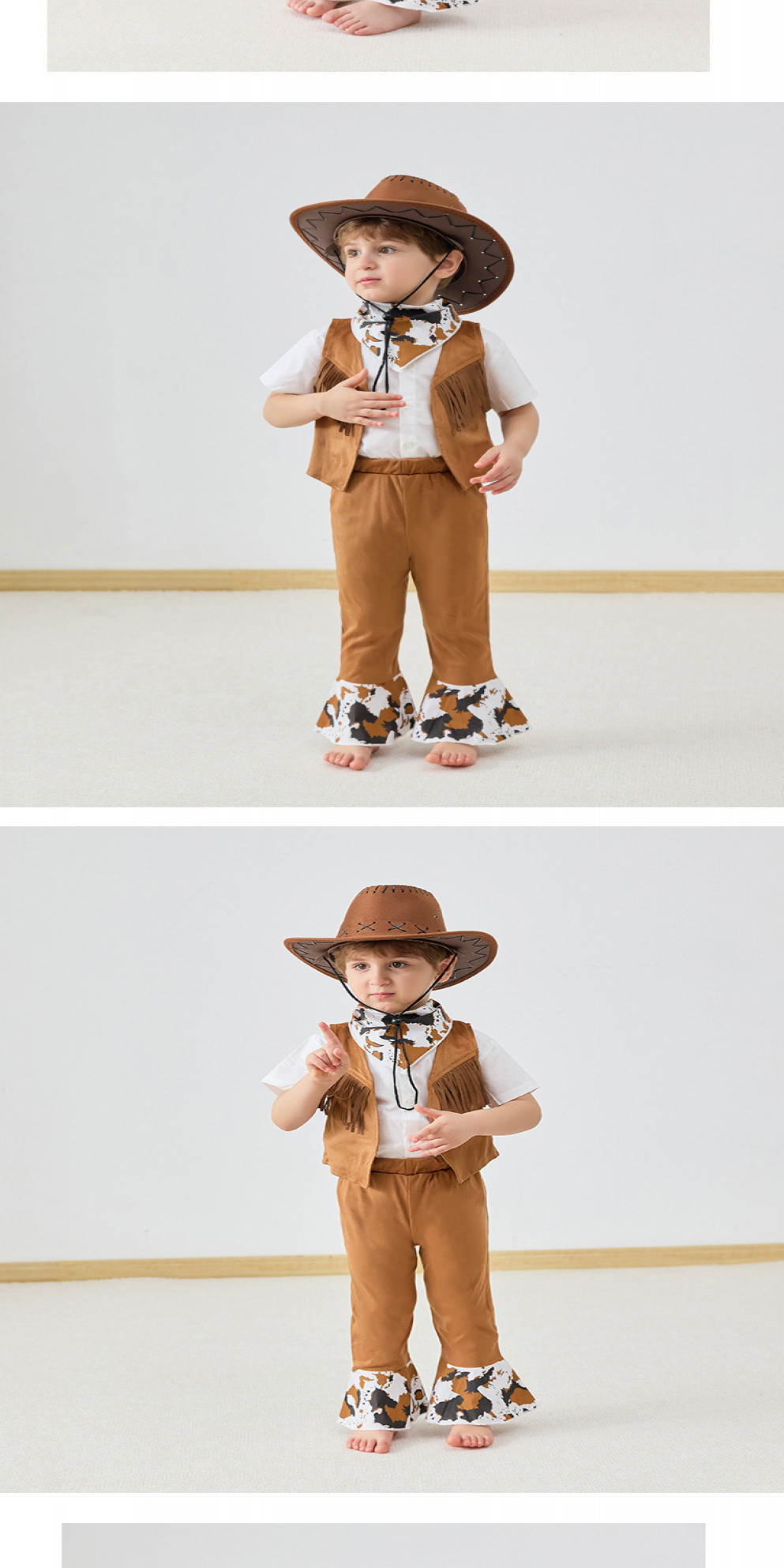Western Cowboy Costume Kids Day Outfit Role Play Costume Tassel Vest ...
