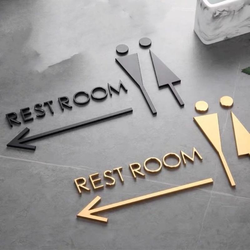 Elegant Acrylic Bathroom Sign – Modern & Customizable Toilet Door ...