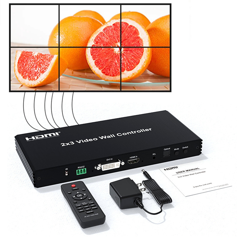 1080p HDMI Video Wall Controller 2x3 DVI TV Wall Processor 1X2 1X3 1X4 ...