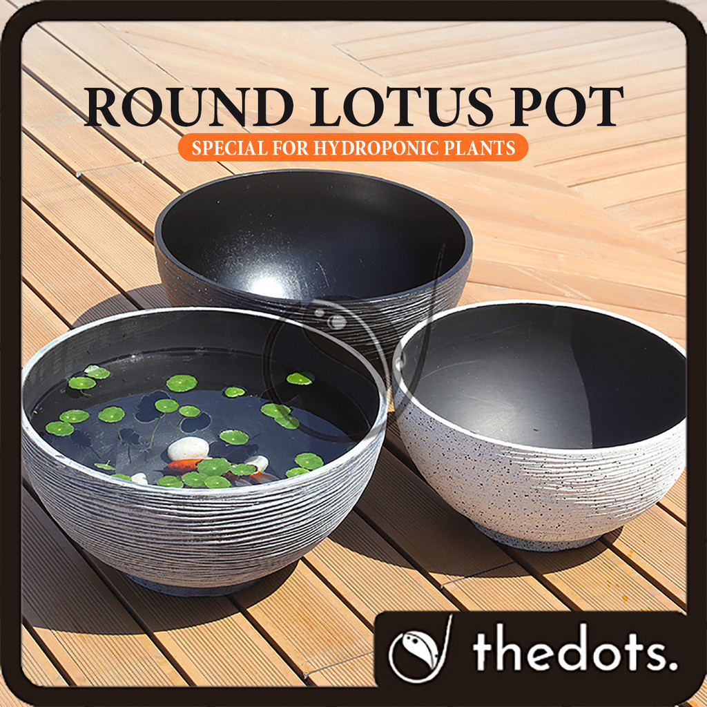 Round Lotus Pot Modern Water Lily Pot No Hole Plastic Pots Outdoor ...