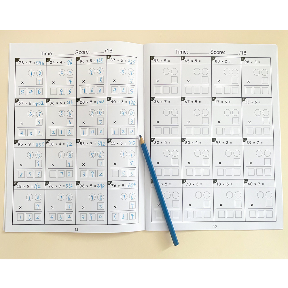 32 Pages Math Arithmetic Workbook 2 Digit Multiplication Mathematics ...