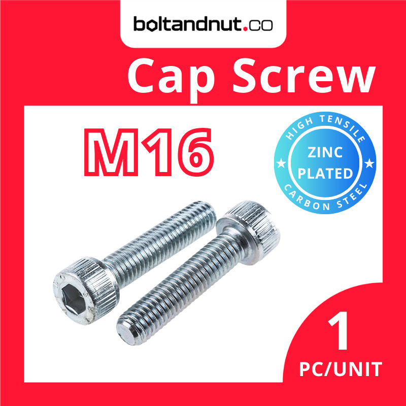 M16 Hex Socket Cap Screw DIN912 | Grade 8.8 High Tensile | Zinc Plating ...