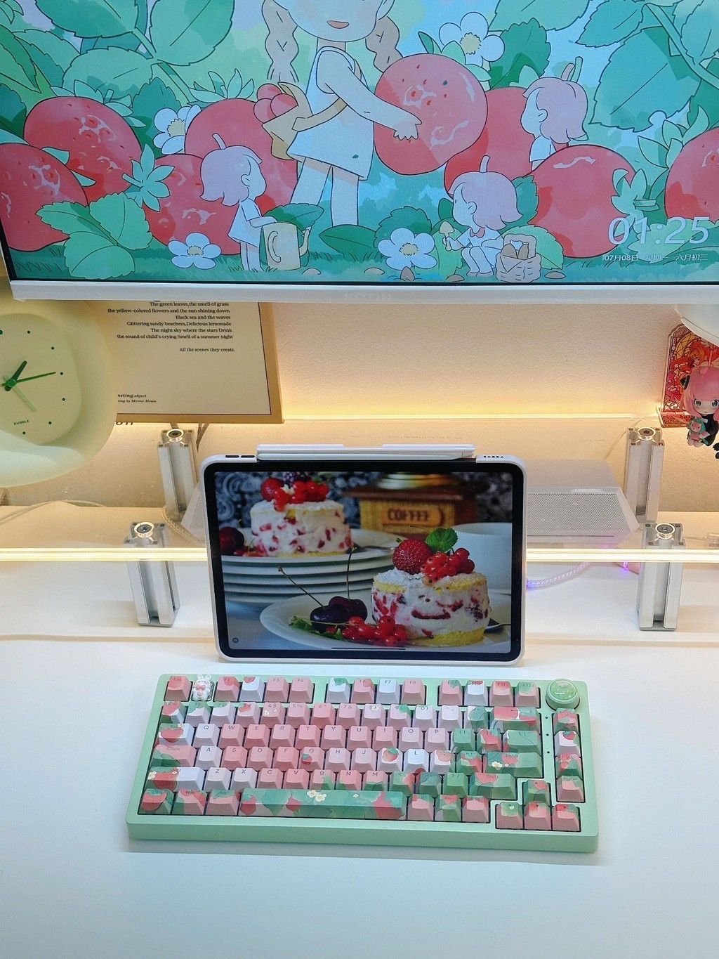 Strawberry Keycap Cherry/MOA Profile 120 Keys PBT Five-sided Dye ...