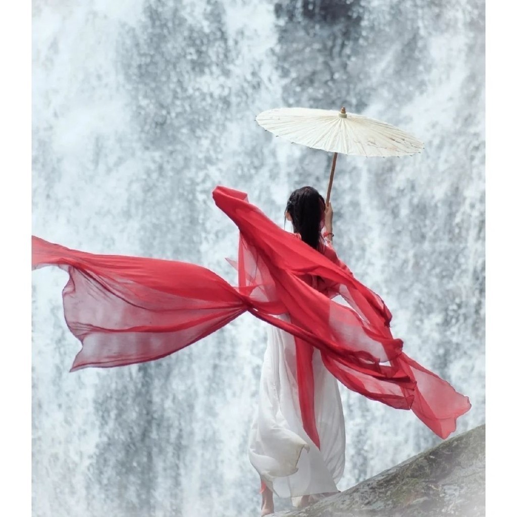 Scarves & Shawls Hanfu Chiffon Shawl Costume Shawl Pink White Dance ...