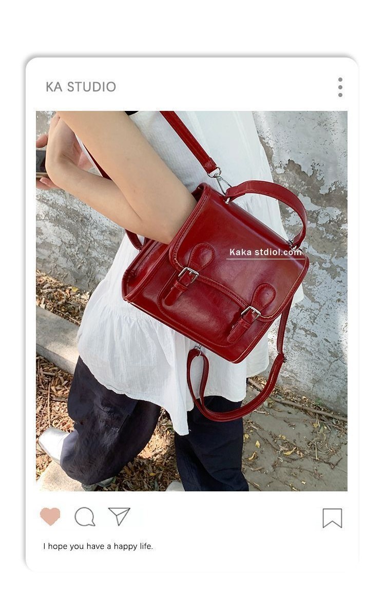 Korea Korea Portable Red Bag Women's New Style Trendy Fashion Backpack ...