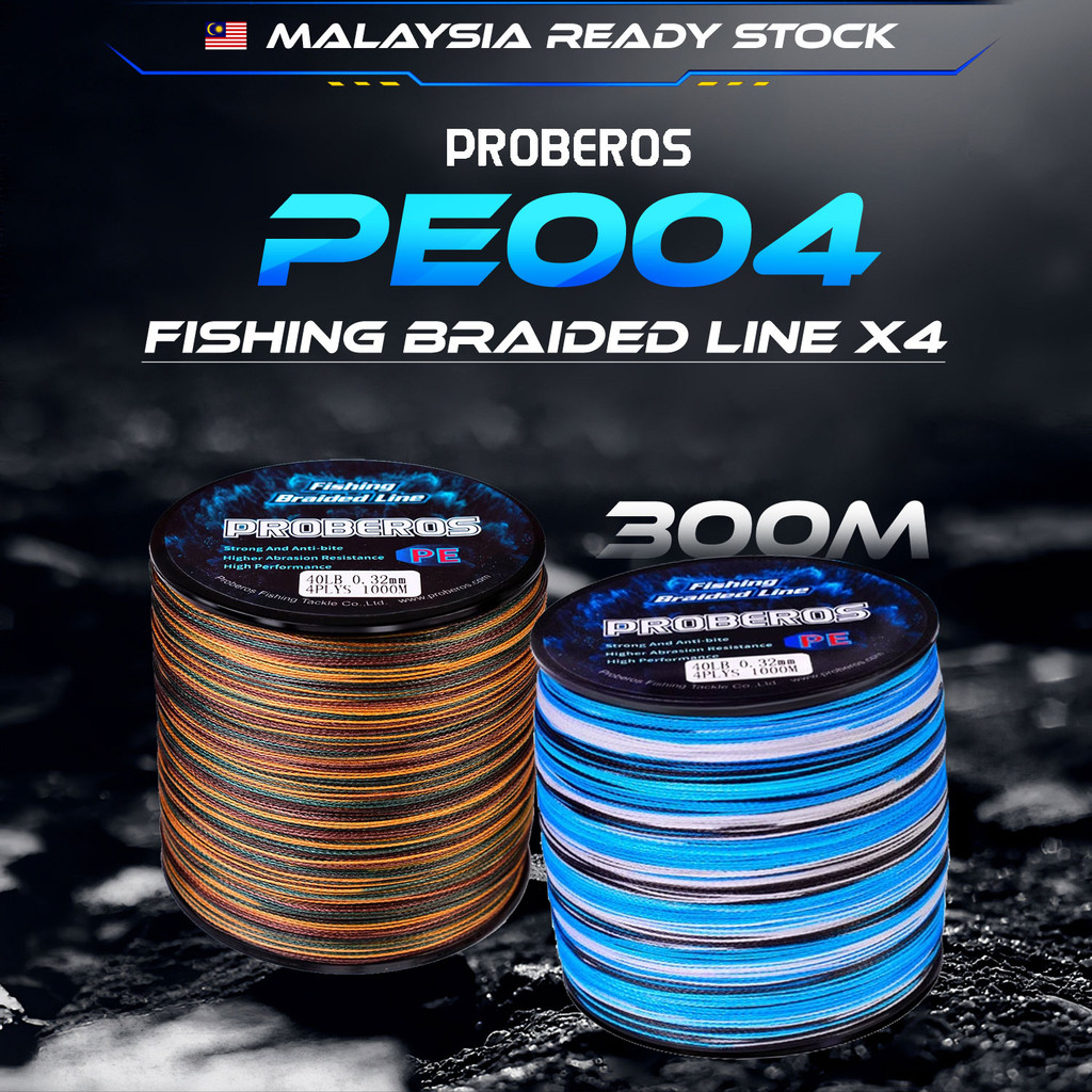 【MR.T】PROBEROS Tali Pancing 4 Sulam 300M – x4 Braided Fishing Line PE4 ...