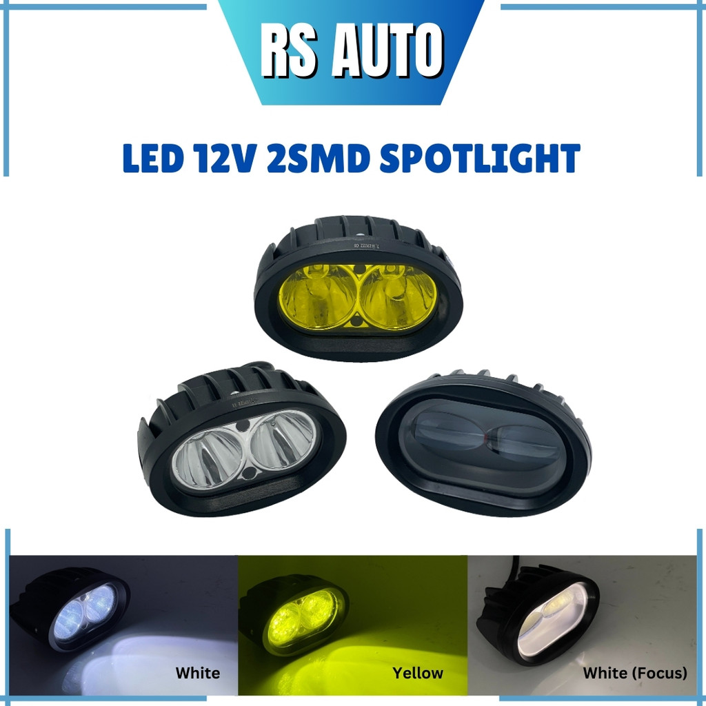 Led 12v 2smd Cup Focus Spotlight Yellow white Fog Light Bumper Lampu ...