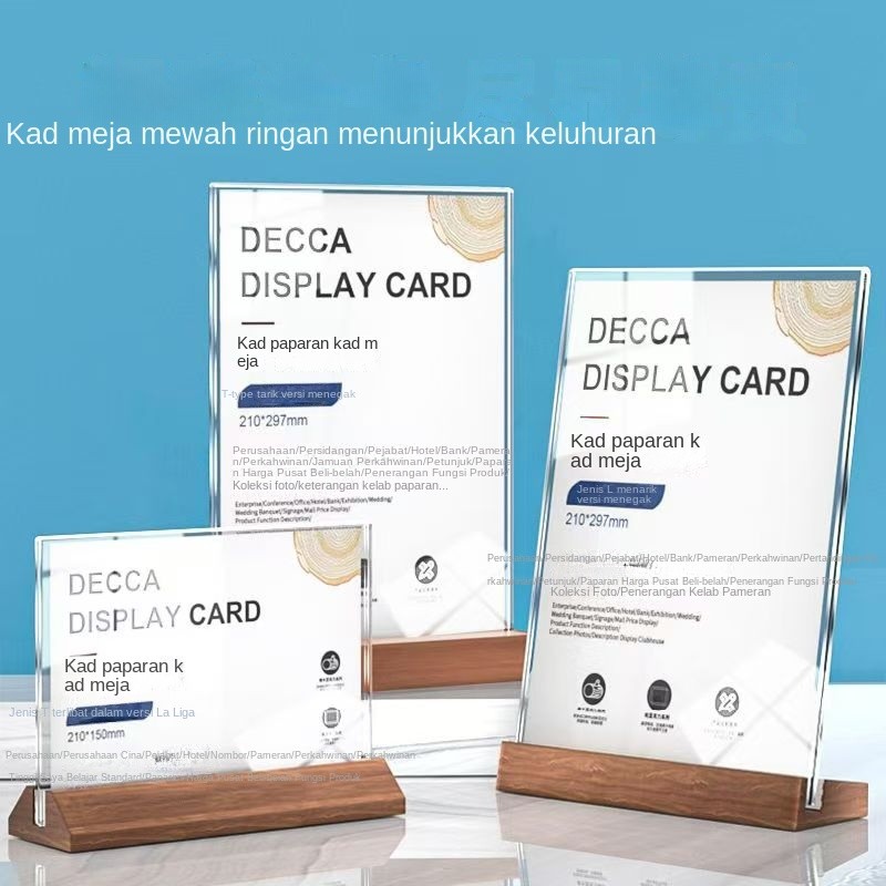 A4 Wooden Acrylic Table Card A5 Table Card Advertising Card A6 Display ...