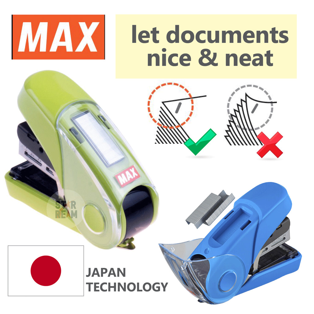 Japan New Technology! Sakuri Flat Clinch Stapler MAX HD-10FL3K Stapler ...