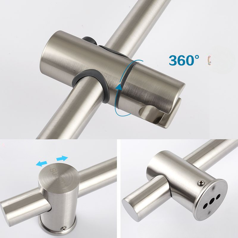 304 Stainless Steel Shower Slide Bars Shower Column Adjustable Wall ...