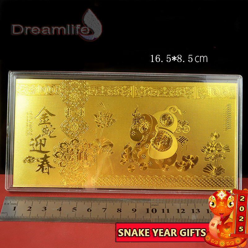 2025 Snake Year Acrylic Gold Banknotes Red Envelope Lucky Dollar Money ...