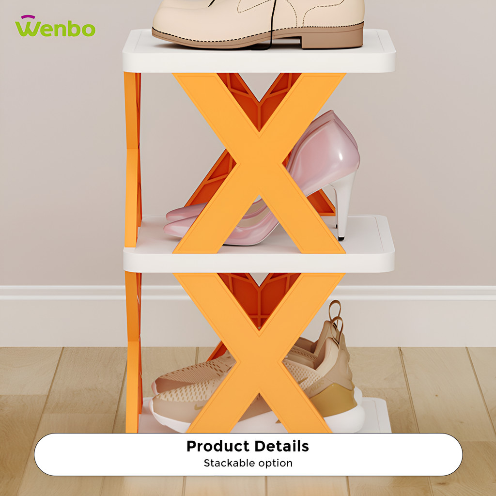 Wenbo Multi Layer X Type Folding Shoe Rack Doorway Bathroom Small ...