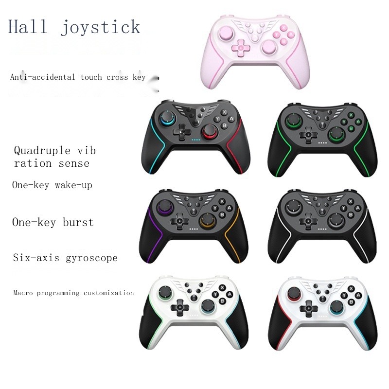 Switch Wireless Gamepad Hall Joystick Wake-up Burst Dual Motor Six-Axis Macro Programming PC ...