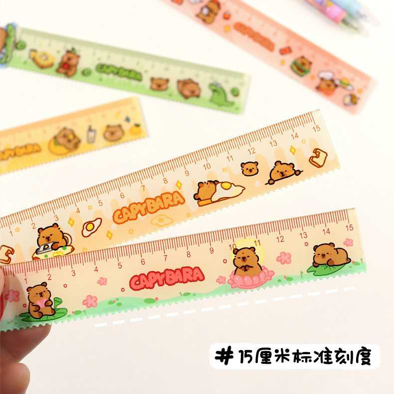 Cute Cartoon Capybara Capybara 15cm Ruler Wave Ruler School Supplies ...