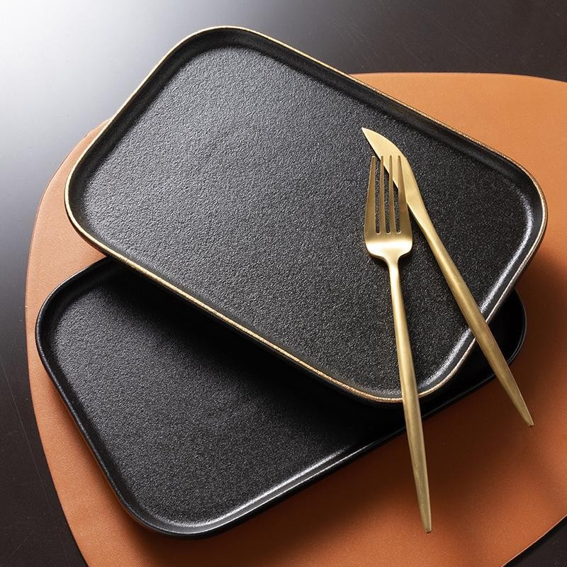 Japanese Dim Sum Plate Ceramic Dinner Black Frosted With Phnom Penh ...