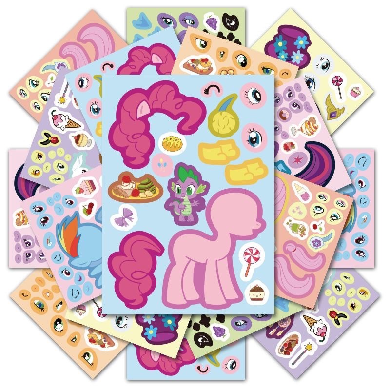 8PCS My Little Pony Dress Up Stickers Twinight Sparkle/Rainbow Dash ...