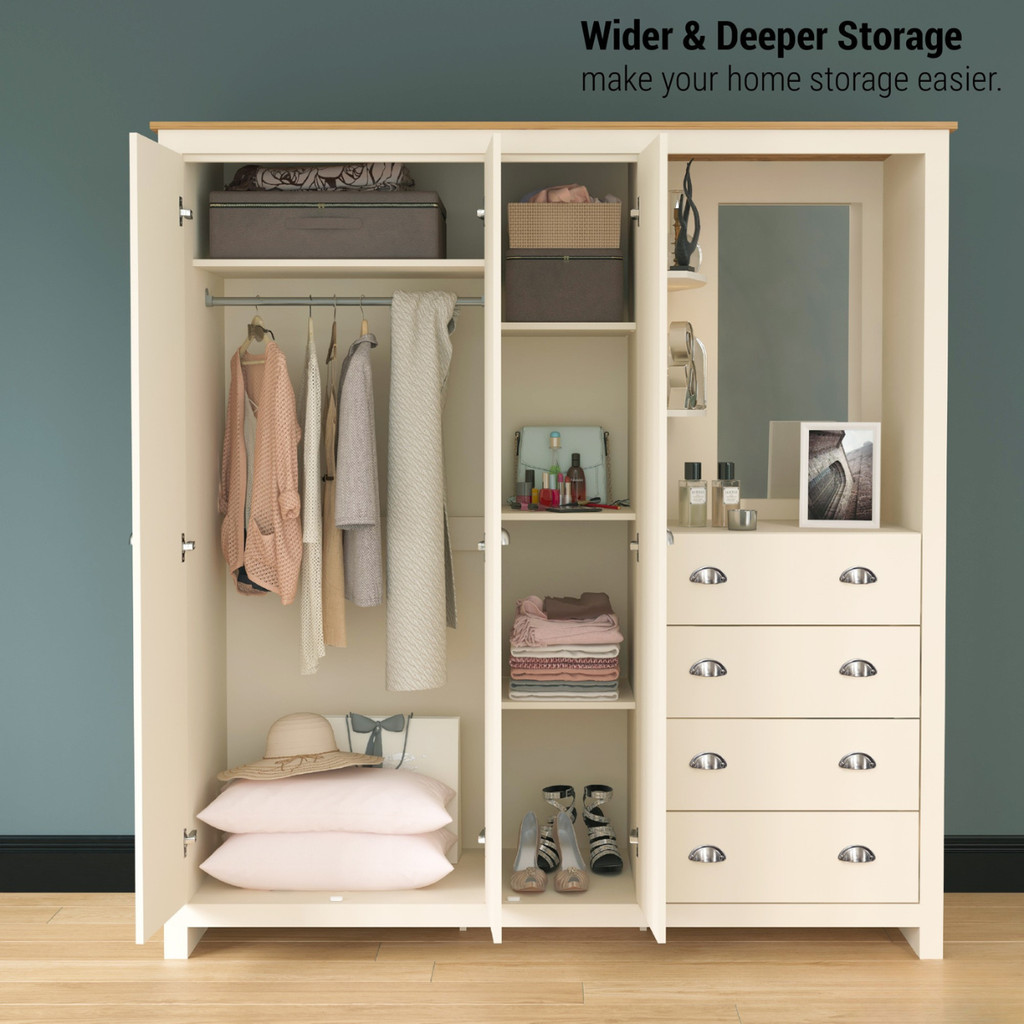 Synergy House Lexington Europe Design 3 Door Combi Fitment Wardrobe (5 ...