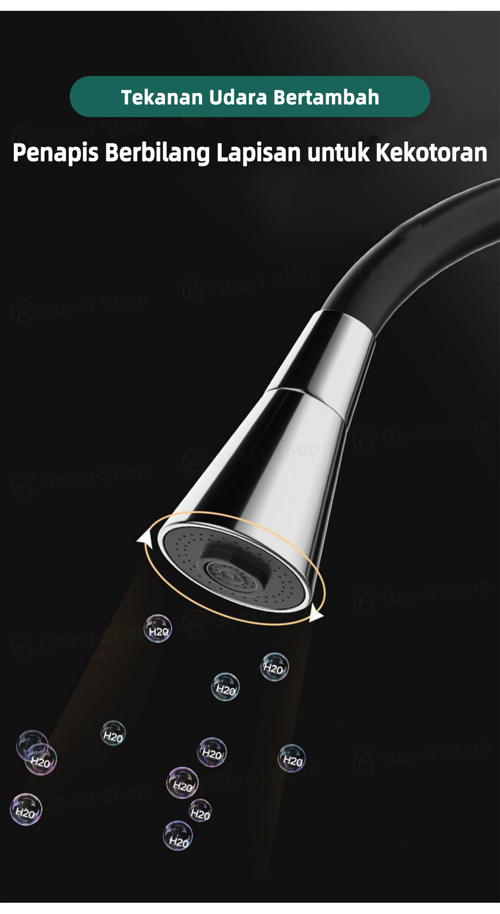 Gbest kepala Paip Singki Dapur Pusing 720°Dual-Mode Kitchen Faucet ...