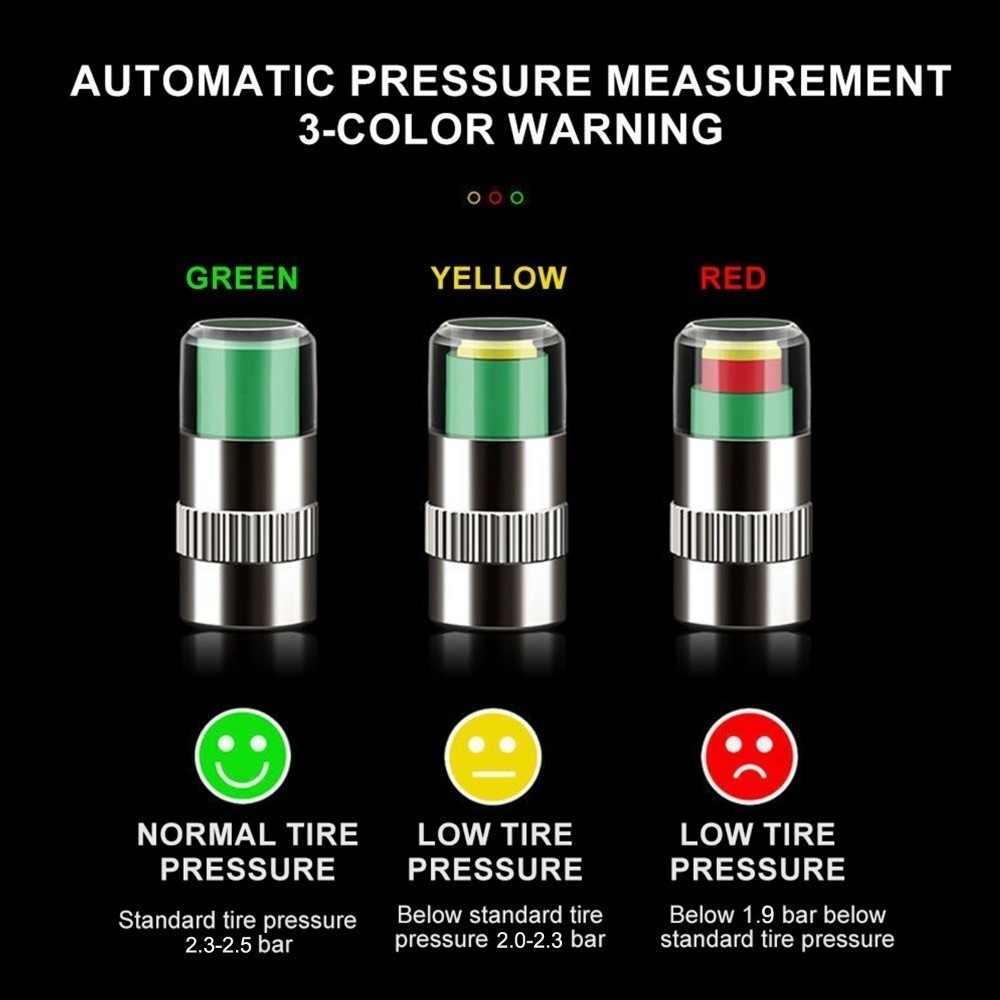 Motorcycle Car Tire Pressure Monitor Tyre Valve Pressure Gauge Alert ...